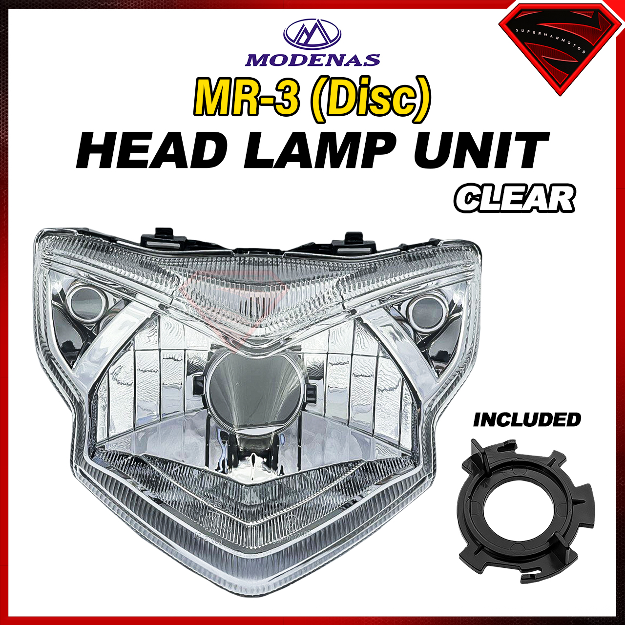 HEAD LAMP MODENAS KRISS MR2 / MR3 (DRUM) (DISC) HEADLAMP HEADLIGHT HEAD ...