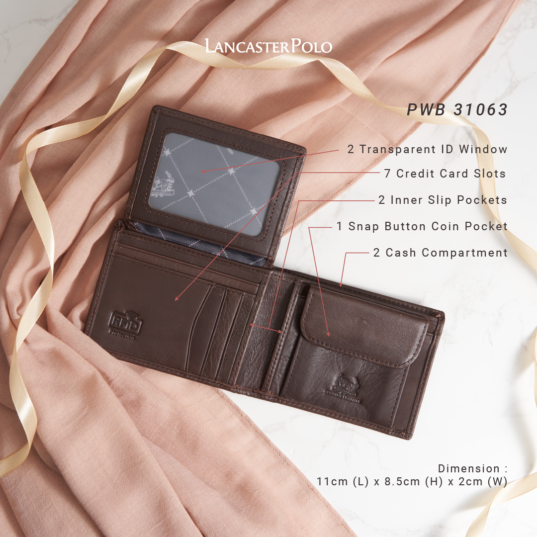 Lancaster Polo Men’s Top Grain Leather Bi-Fold Wallet with Gift Box - 3 ...