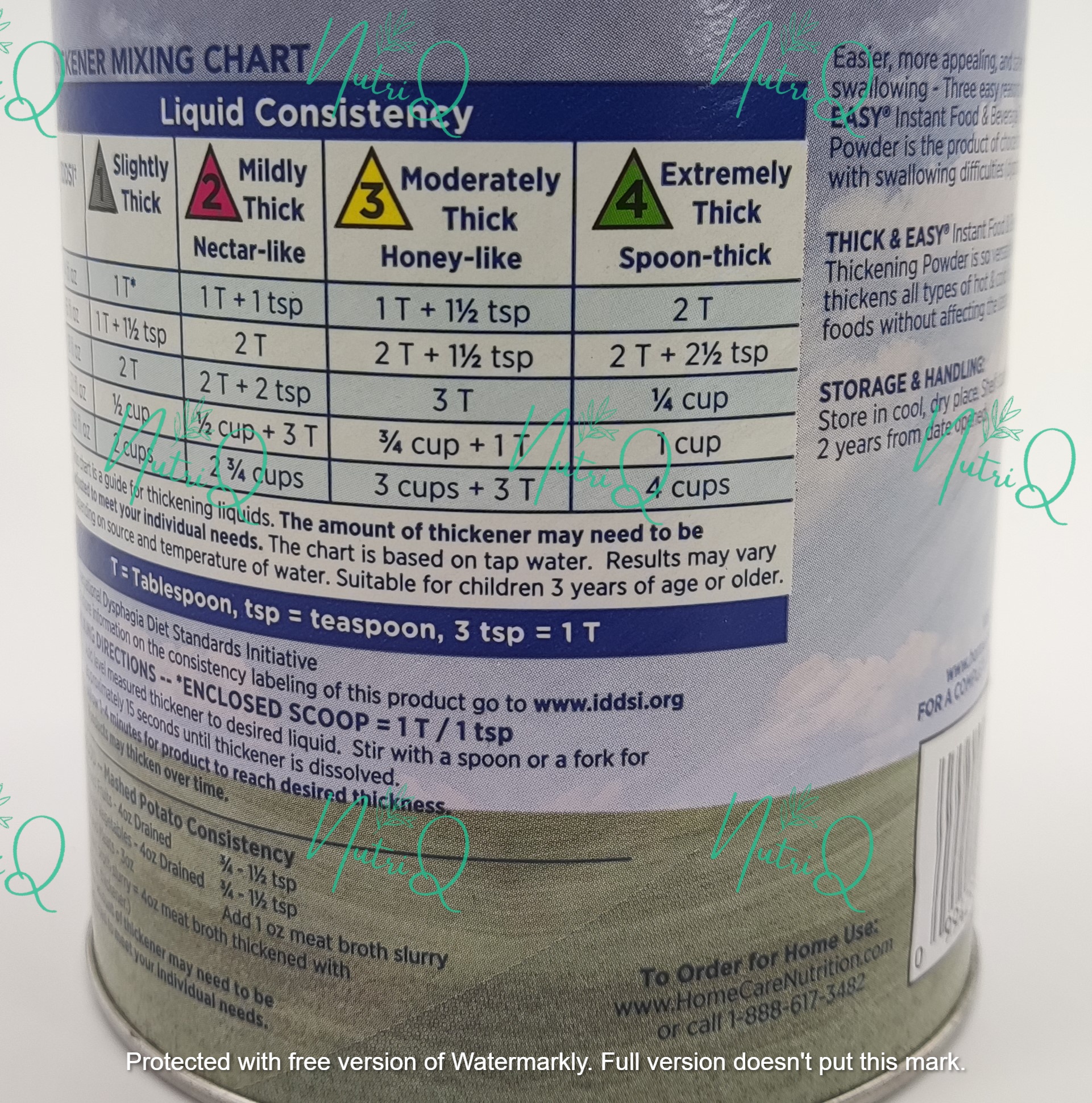 Hormel Thick & Easy 227gram Thixer Instant Thickener Powder Food and ...