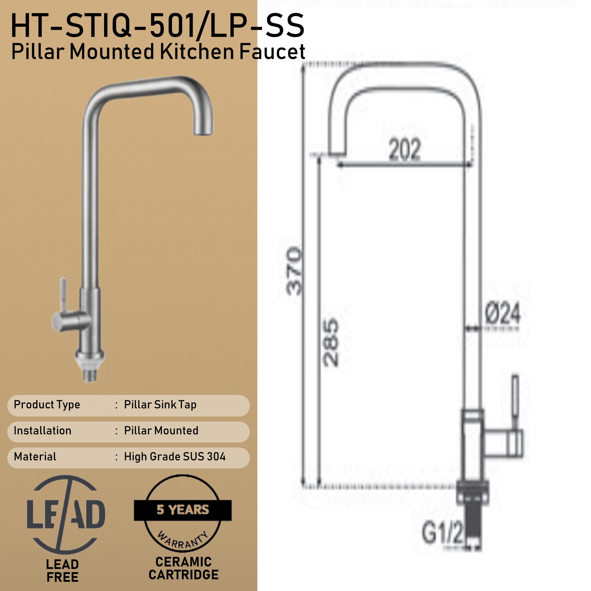 HAUSTERN STIQ /PLATO SERIES Kitchen Faucet Mixer/Tap with Pull-Out ...