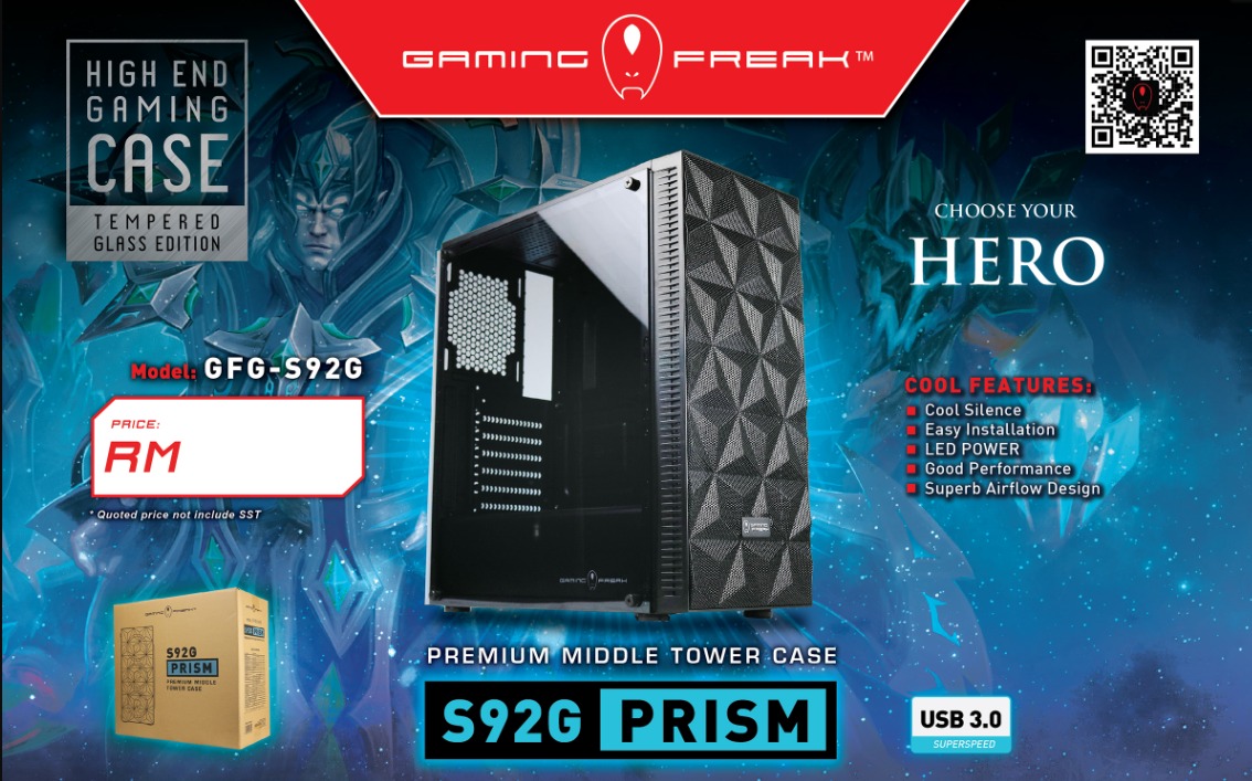 Gaming Freak S92G Prism RGB ARGB Mid Tower ATX Micro ATX Case ...