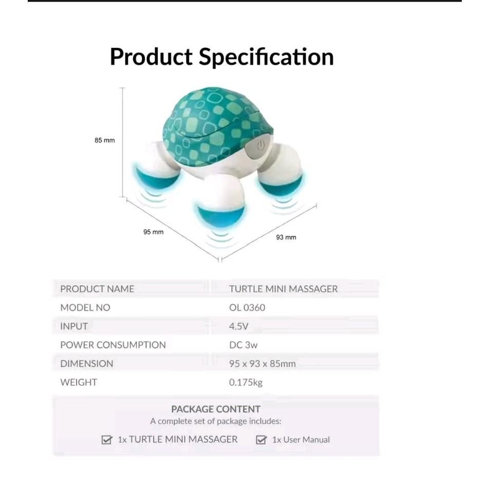 [Random Color] OGAWA Turtle Mini Head Neck Hand Powerful Portable ...