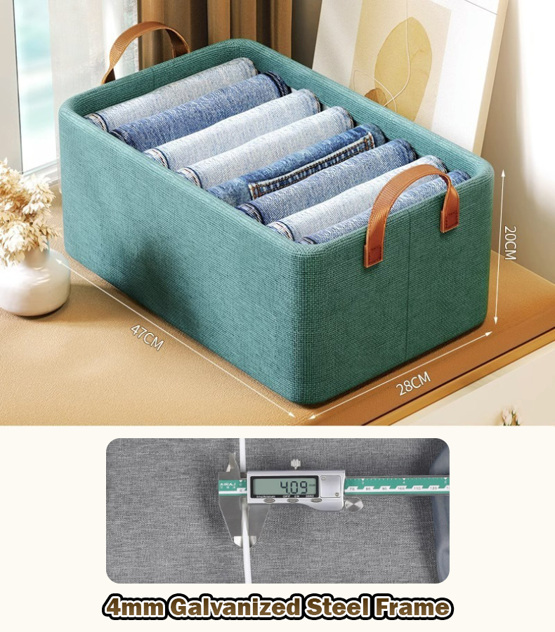 26L Foldable Cationic Fabric Storage Box Wardrobe Clothes Organizer For ...