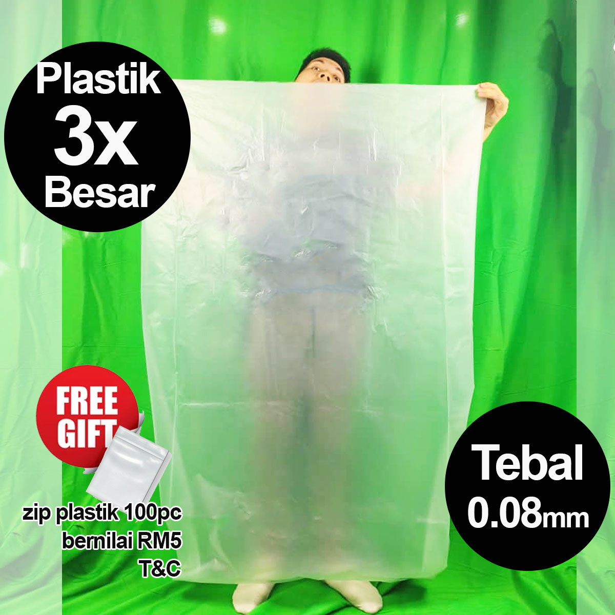 Beg Plastik Besar Tebal Heavy Duty Clear Transparent Plastic Bag Large Thick Tahan Lasak Laundry ...