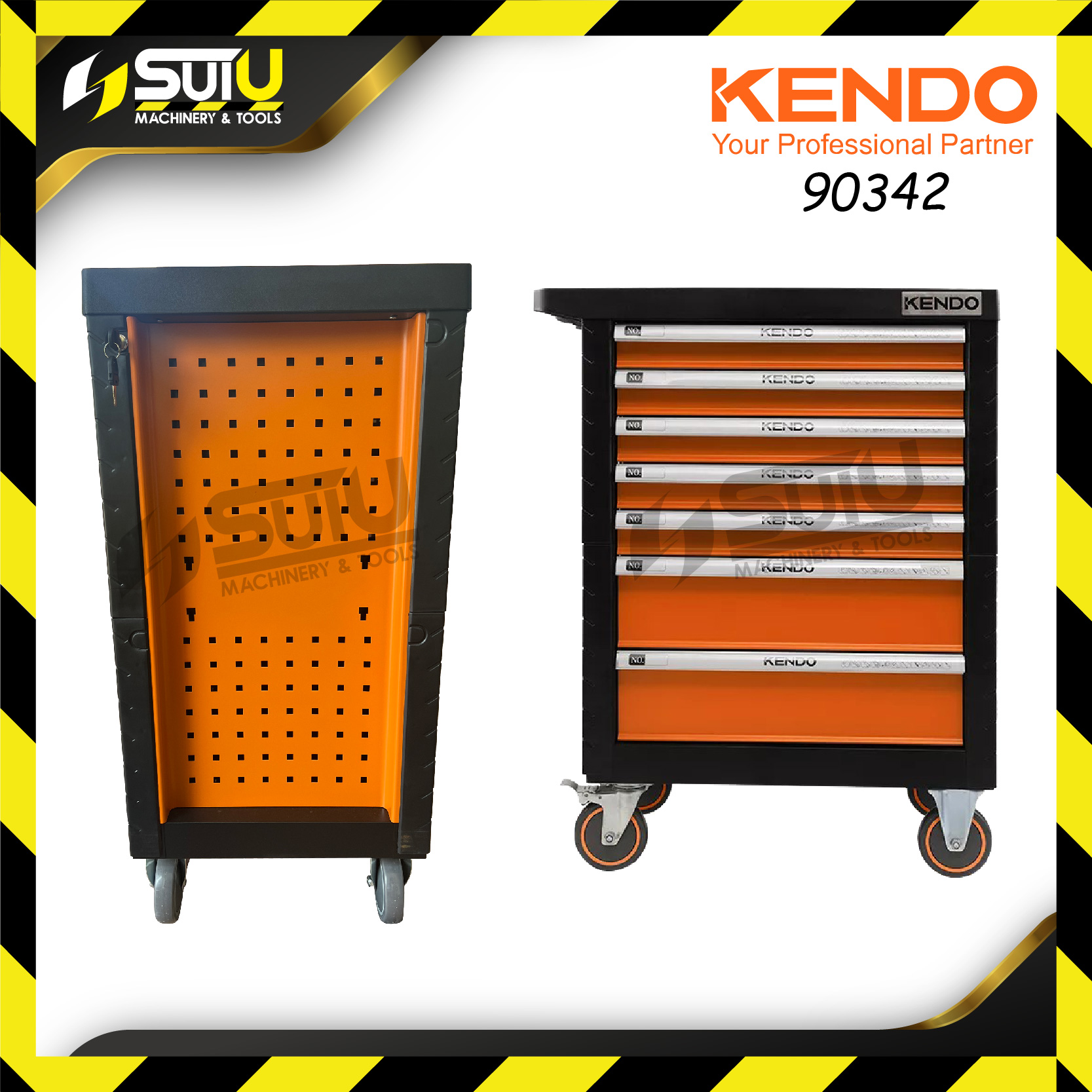 【NEW】KENDO 90342 179PCS 7 Drawers Trolley Tools Set / Set Alat Trolli ...
