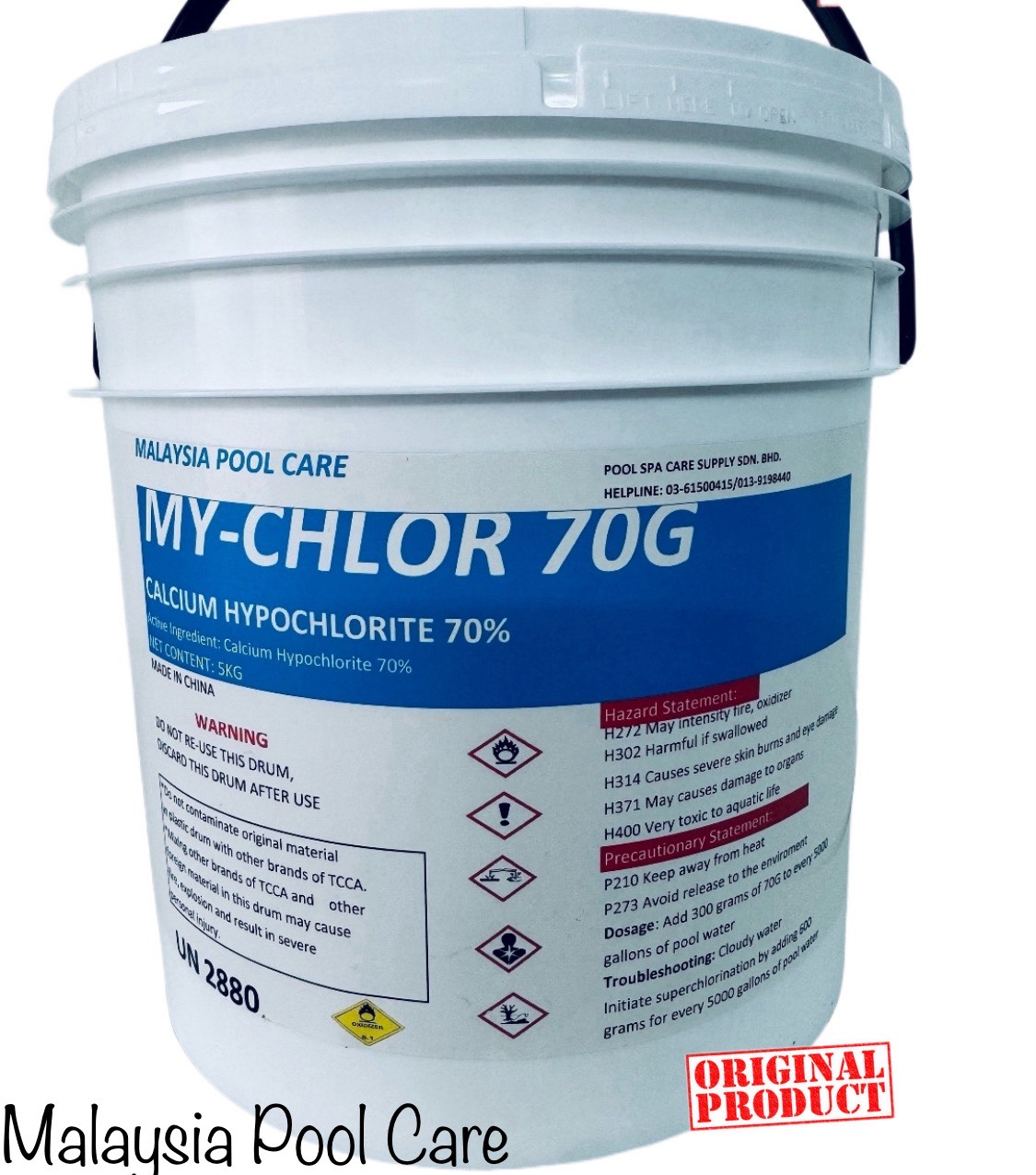Chlorine Klorin 5KG MY-CHLOR 70% Granular / Calcium Hypochlorite 70% ...