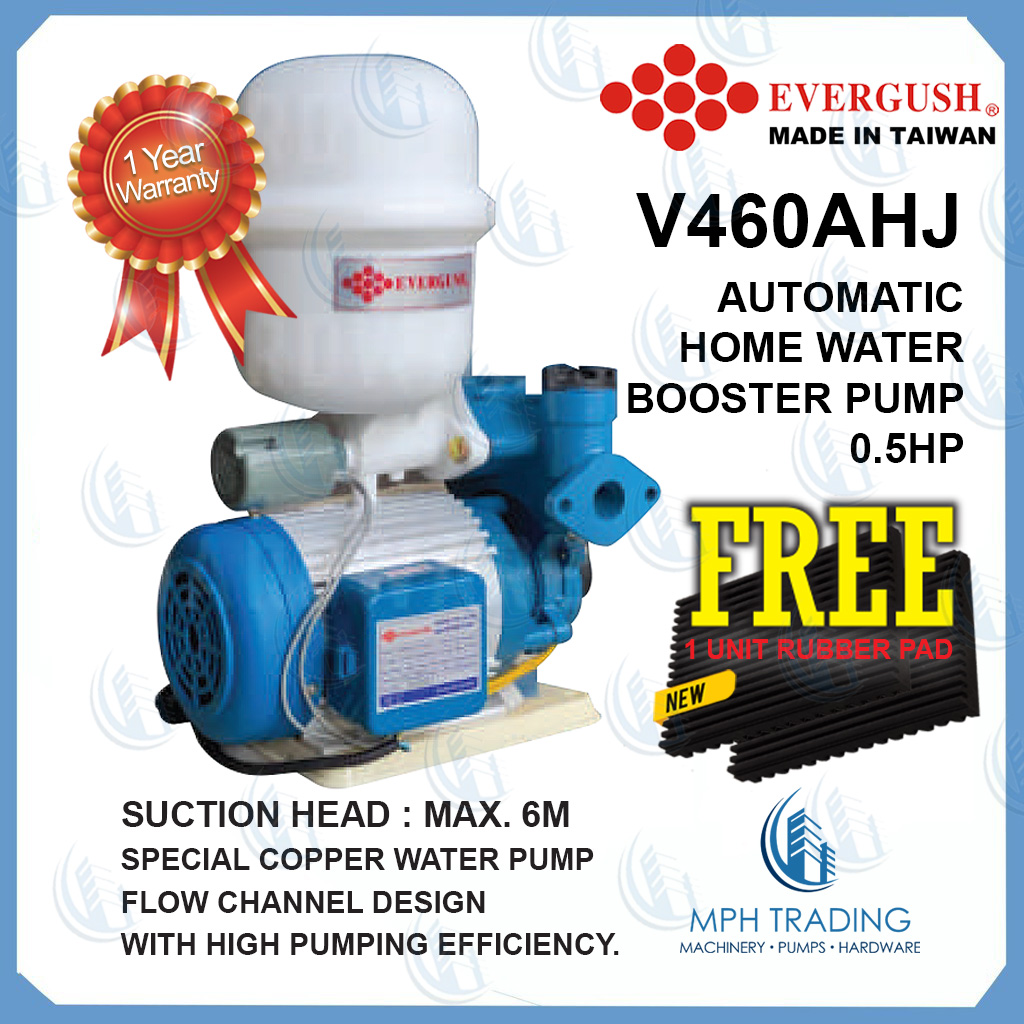 Evergush V460AHJ Automatic Start Stop Home Water Booster Pump 0.5HP For ...