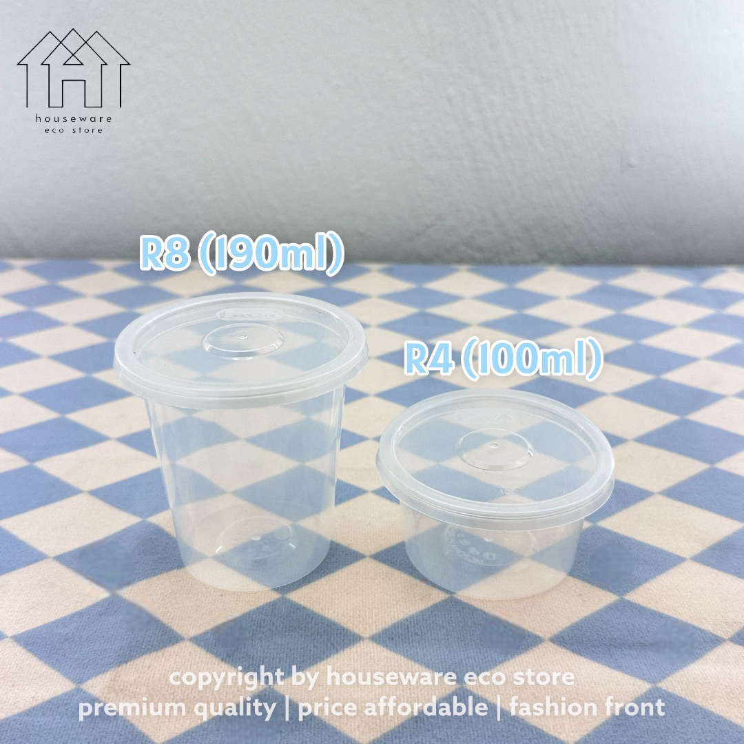 LAVA Disposable Plastic Round Container Bowls /Fruit Salad Bowl Food ...