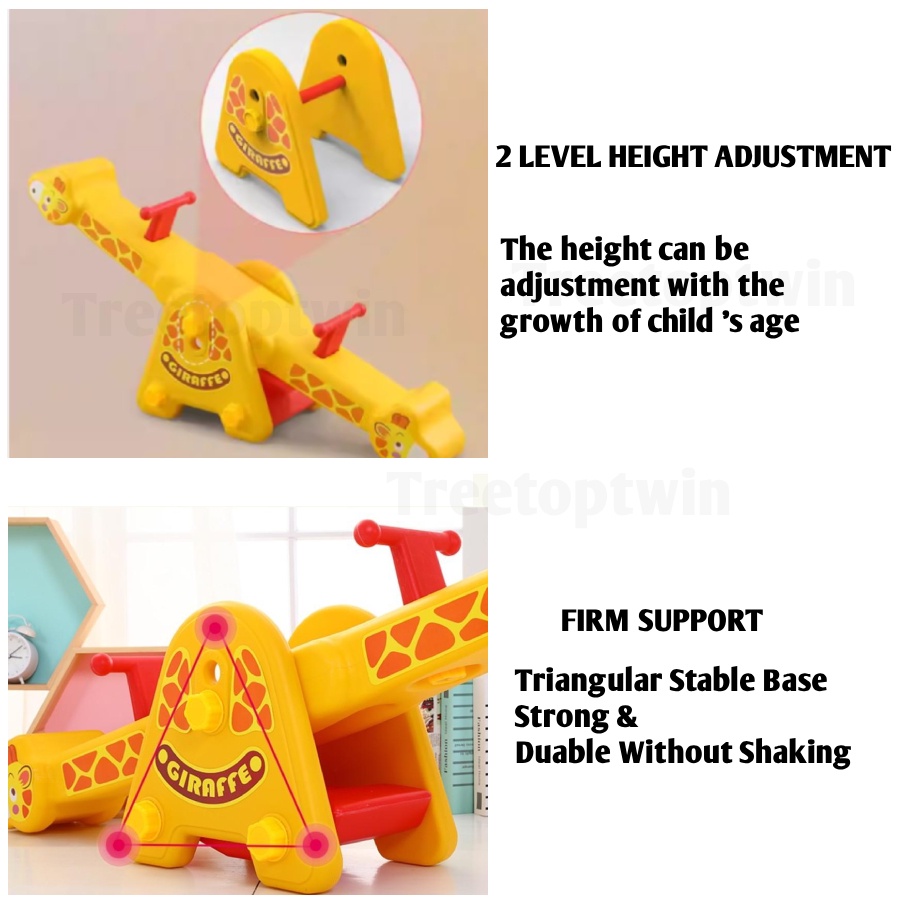GIRAFFE SEESAW Rocking Jongket Kids Playground Seesaw Jongkang Jongkit ...