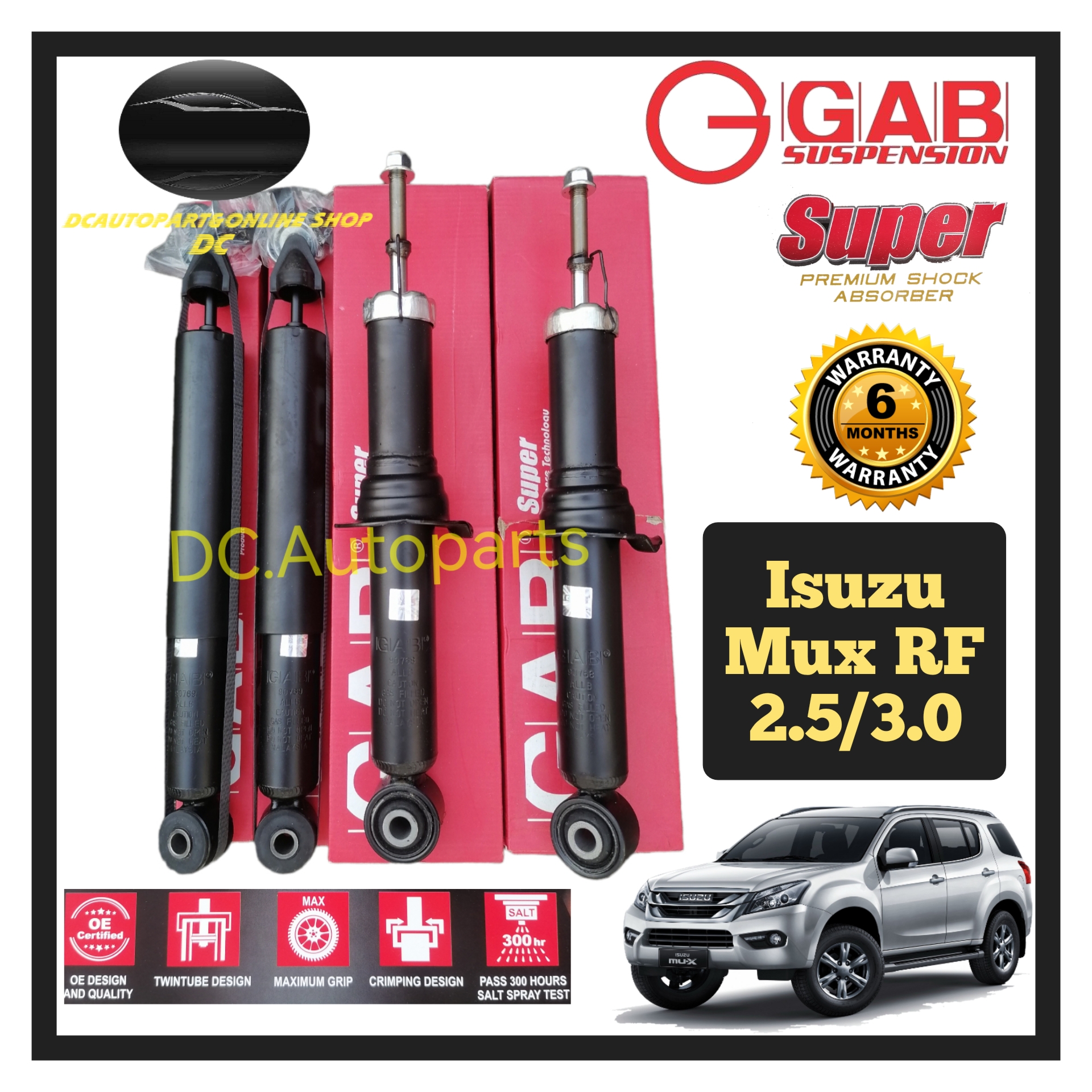 ORIGINAL GAB SUPER PREMIUM ISUZU MUX MU-X RF 2.5 3.0 2013-2021 ABSORBER ...
