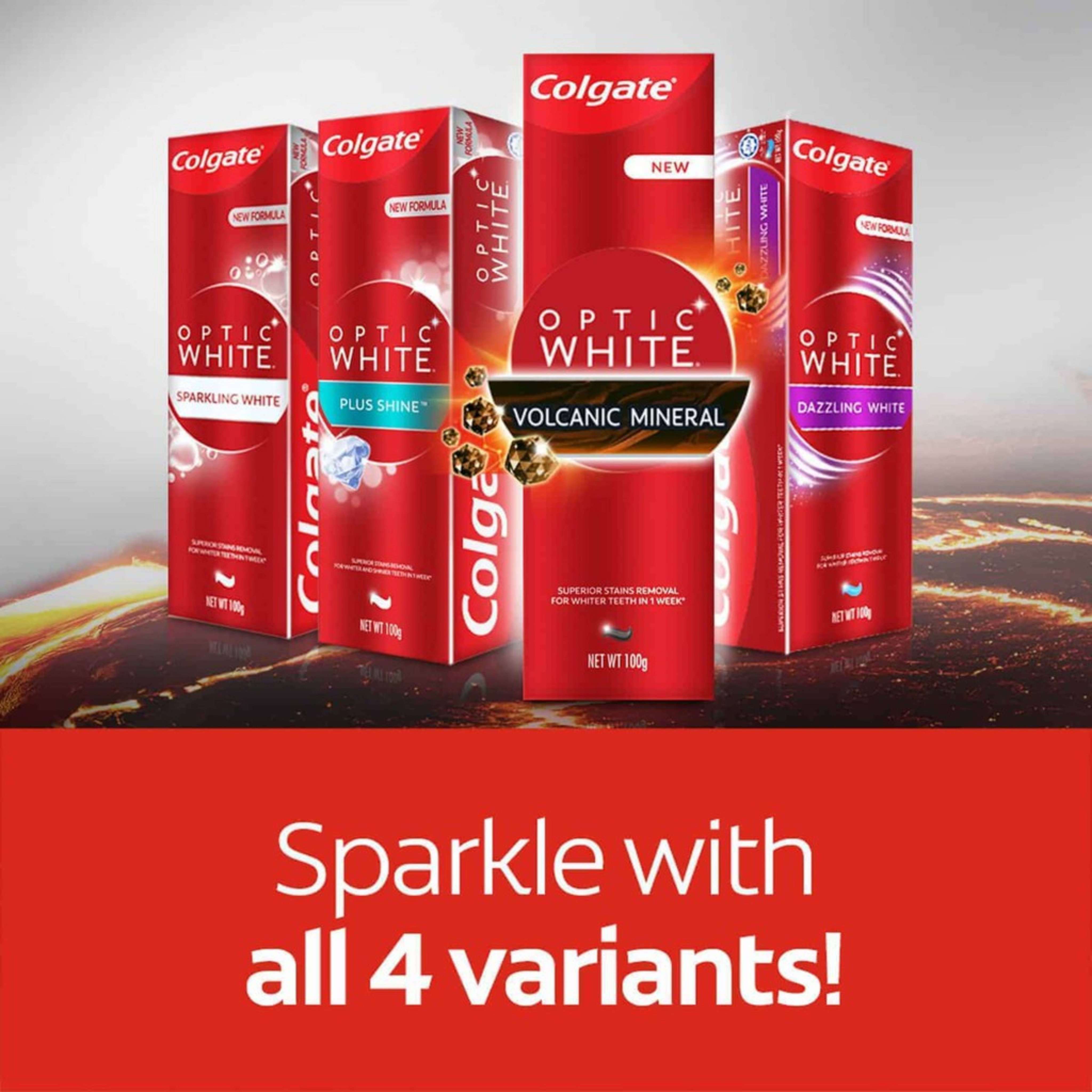 Colgate Optic White Volcanic Mineral / PlusShine / Exfoliating ...
