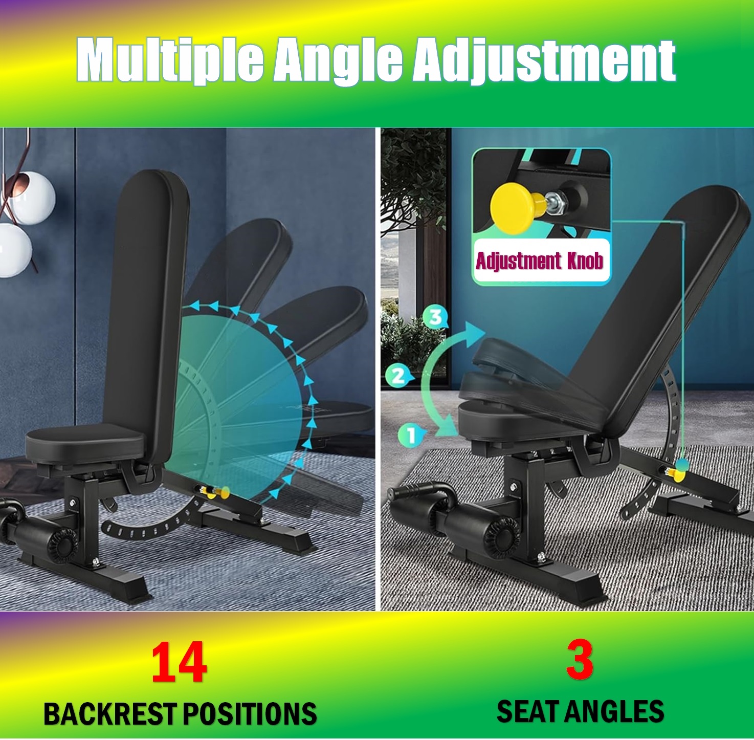 Commercial Grade Bench Press Adjustable Dumbbell Gym Bench Weight ...