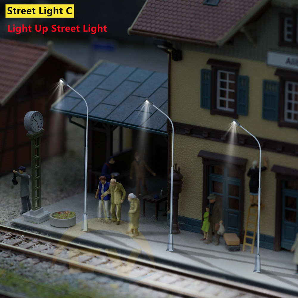 FY 1 Pcs Miniature Diorama LED Street Light Lamp Fairy Garden Home ...