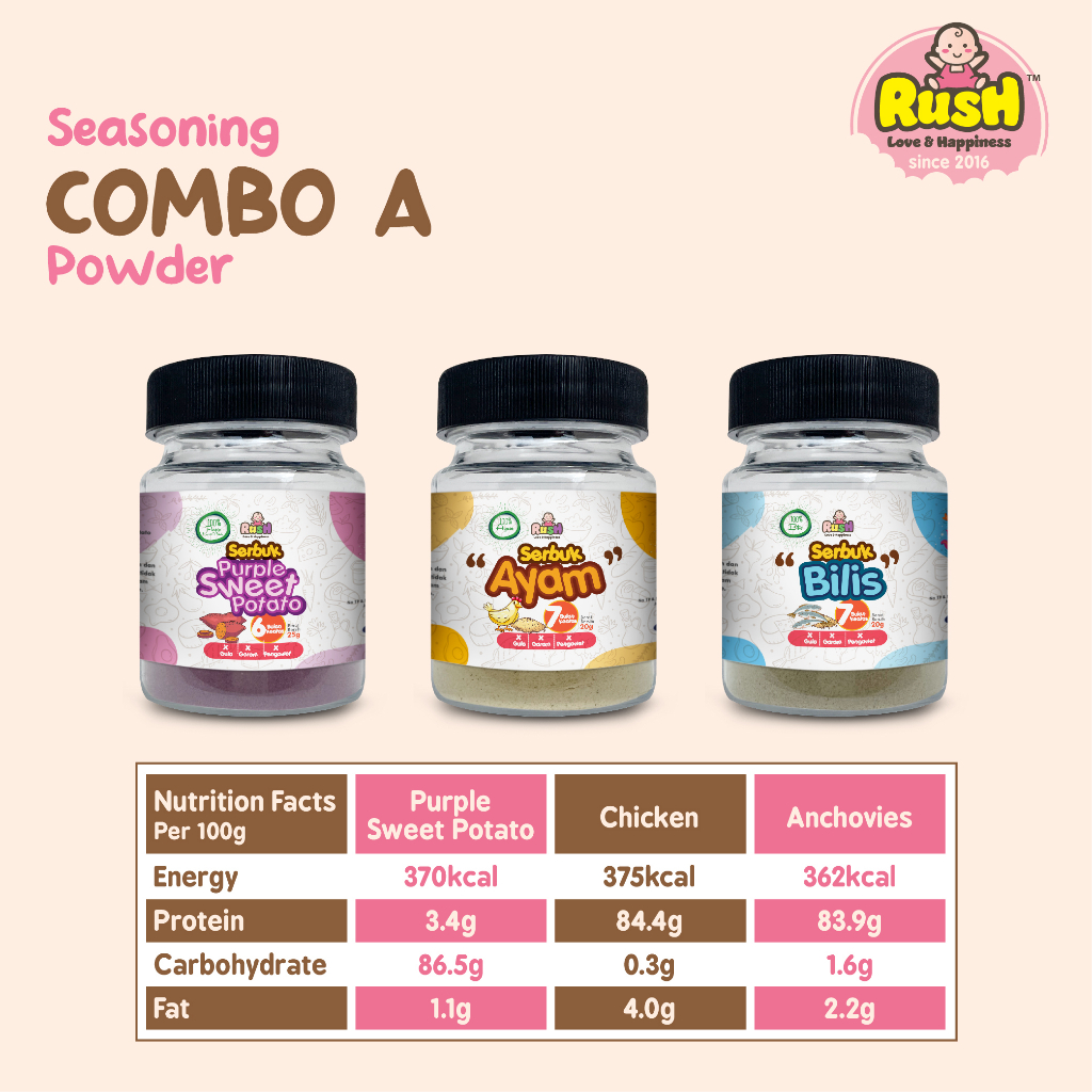 Rush Baby Food Serbuk Makanan Baby Perasa Bayi Seasoning Powder Makanan ...