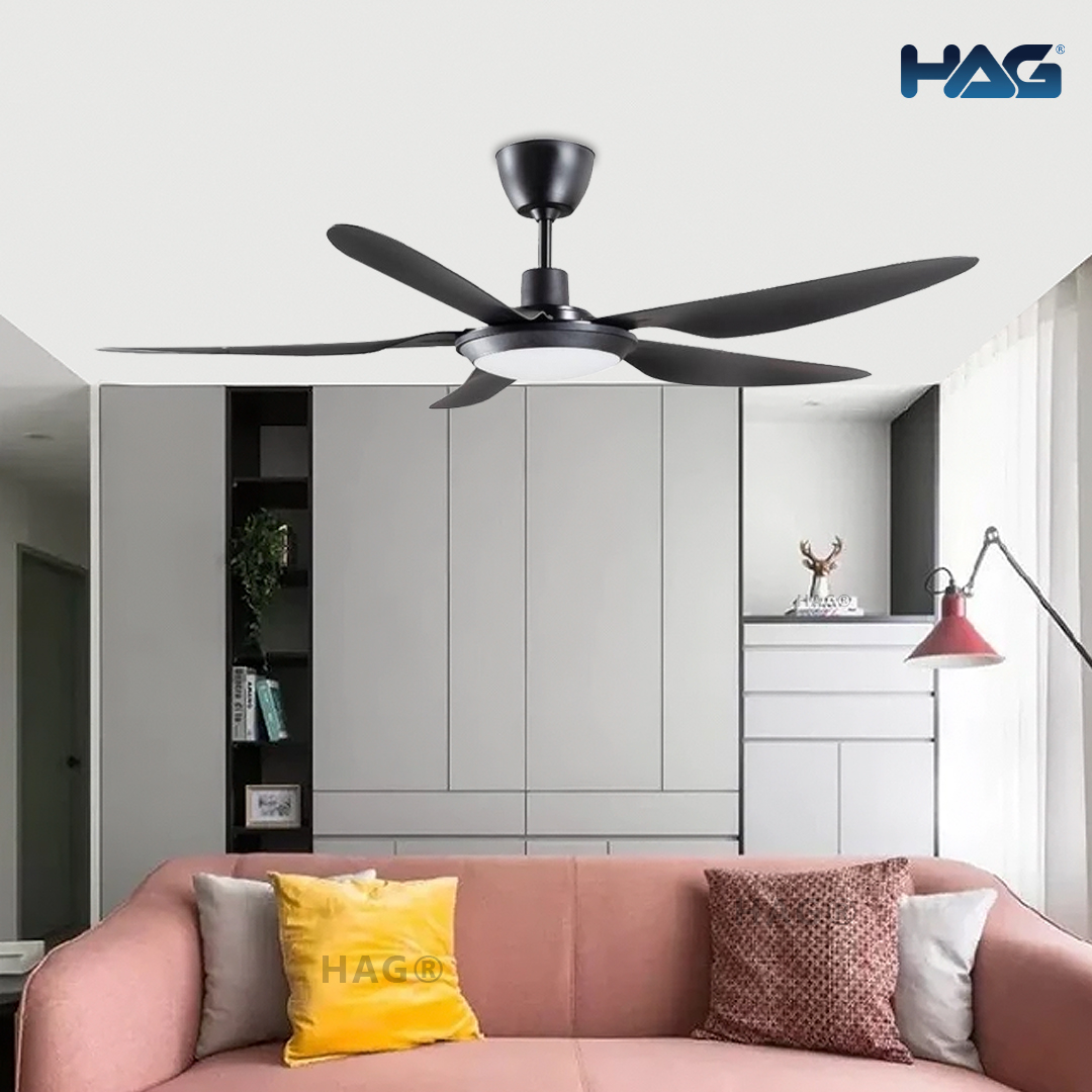 HAG® SILENZ EDC42/EDC56/GLAM56 Designer 5 Blades DC Ceiling Fan With ...