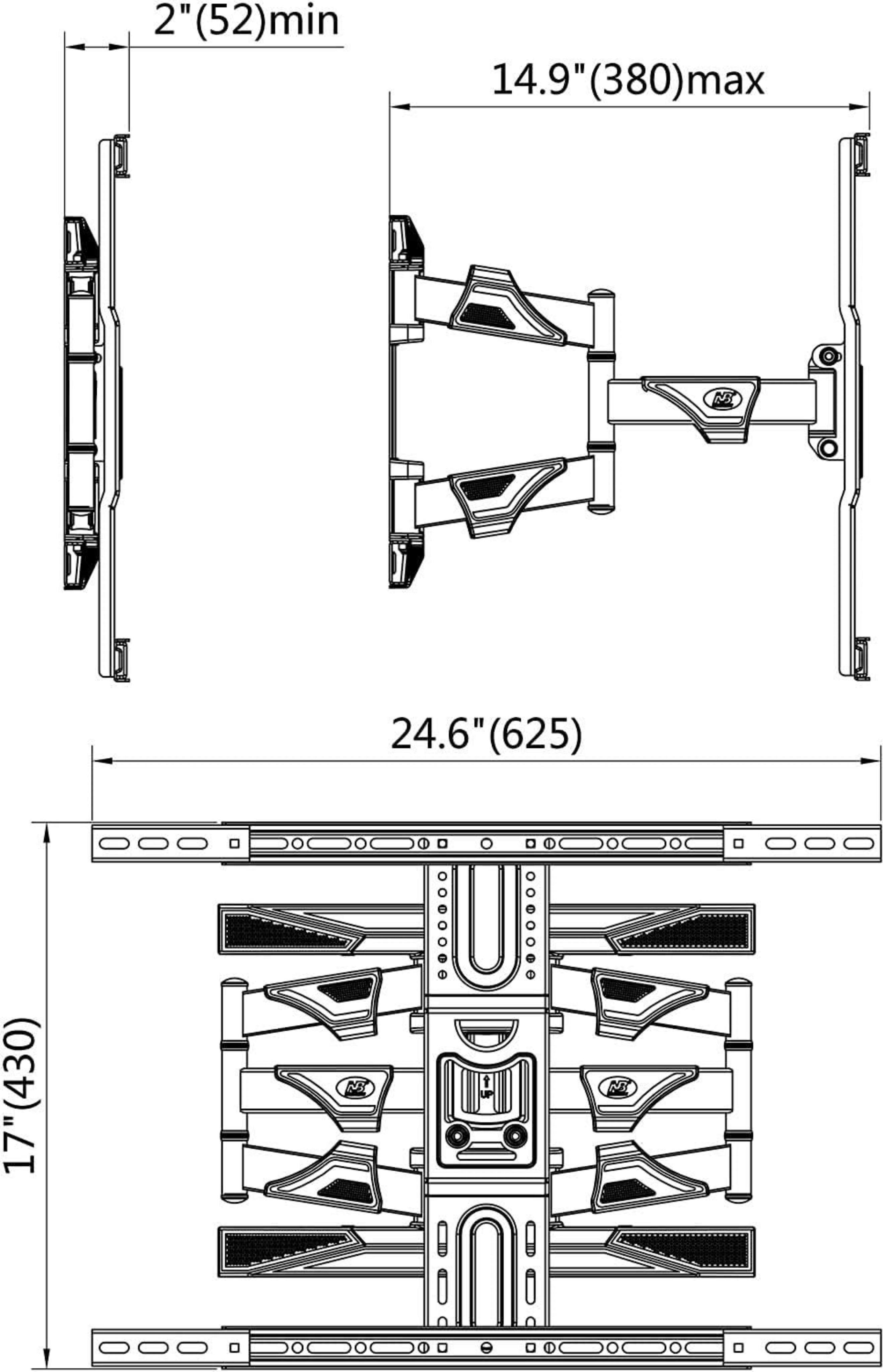 New NB North Bayou P6 40"-80" Full Motion Cantilever Wall Mount Tv ...