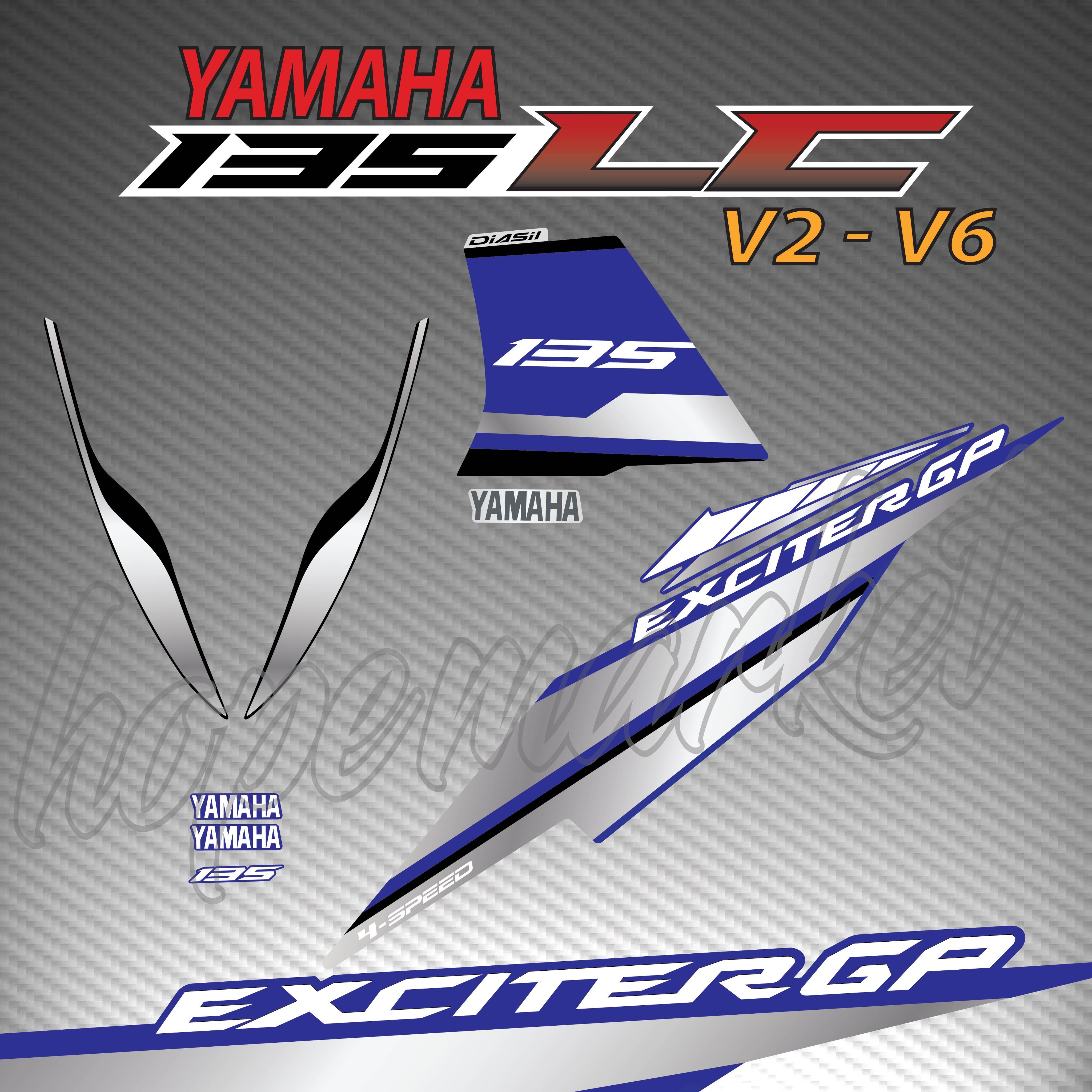STRIPE MOTOR YAMAHA LC135 V2 V3 V4 V5 V6 V7 EXCITER GP 2016 CUSTOM BODY ...
