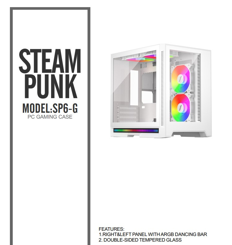 1st player SP6-G PC GAMING CASE M-ATX/ Mini ITX (BLACK / WHITE) + 4x M1 ...