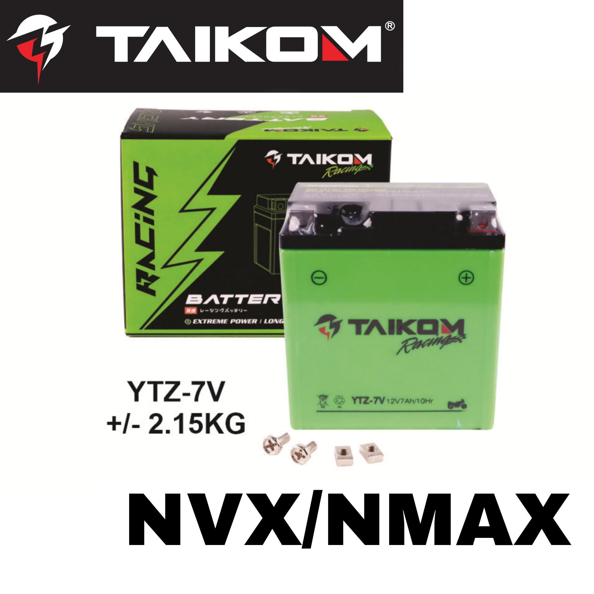 Taikom Racing Battery YTZ7V YTZ-7V Batteries Motorcycle NVX NMAX V1 ...