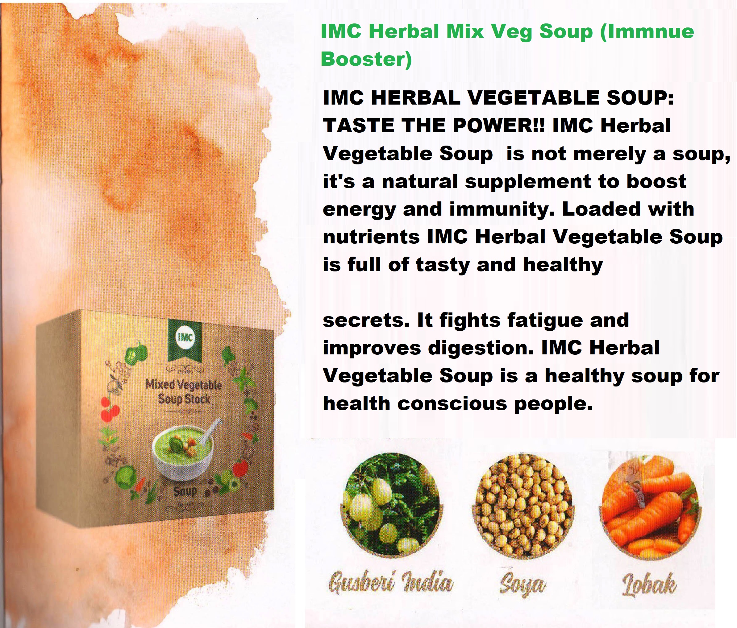IMC Herbal Mix Veg Soup (Immune Booster) 10 g x 10 Pack | stok sup ...