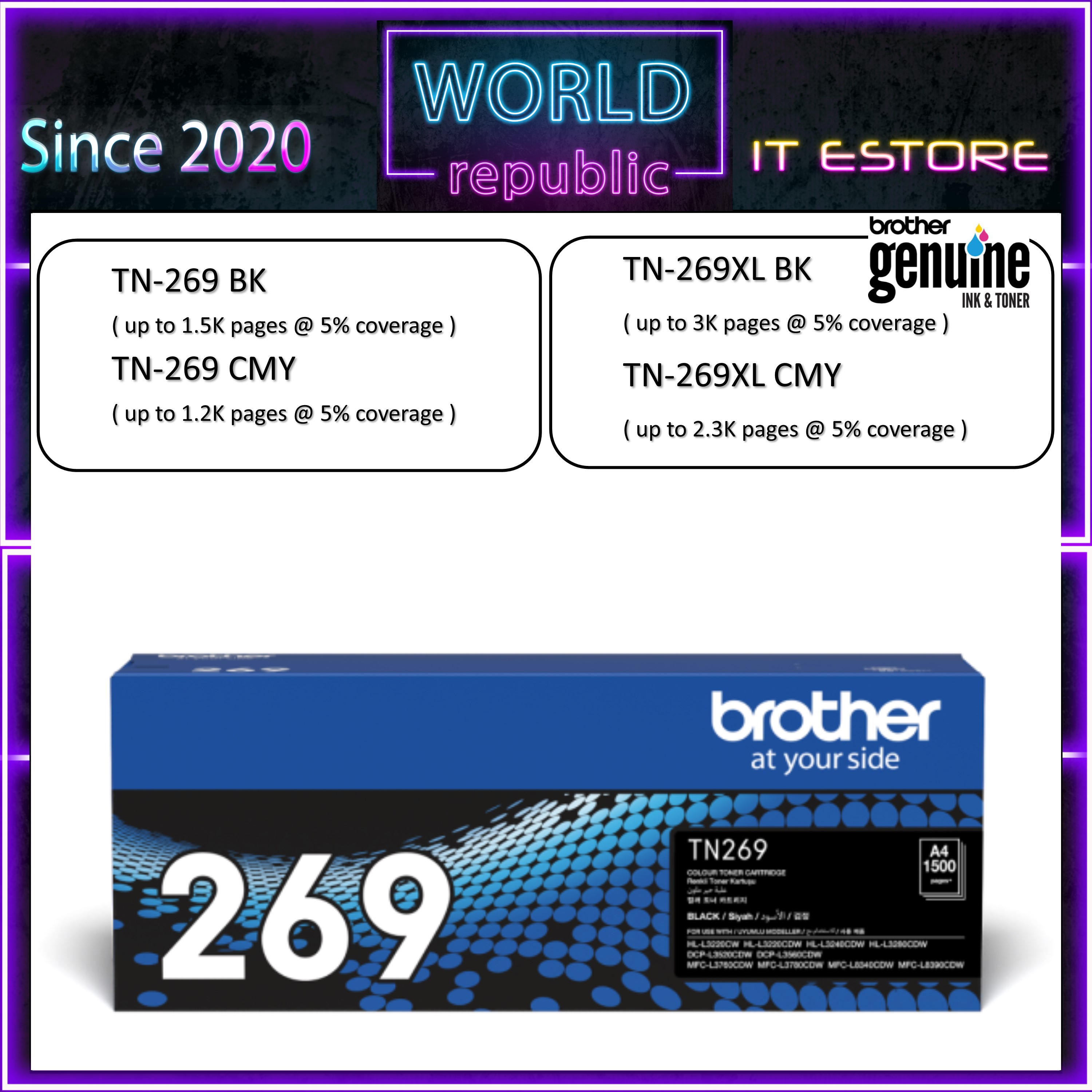 Brother toner TN269 TN-269 TN-269NK TN269BK TN269C TN269M TN269Y ...