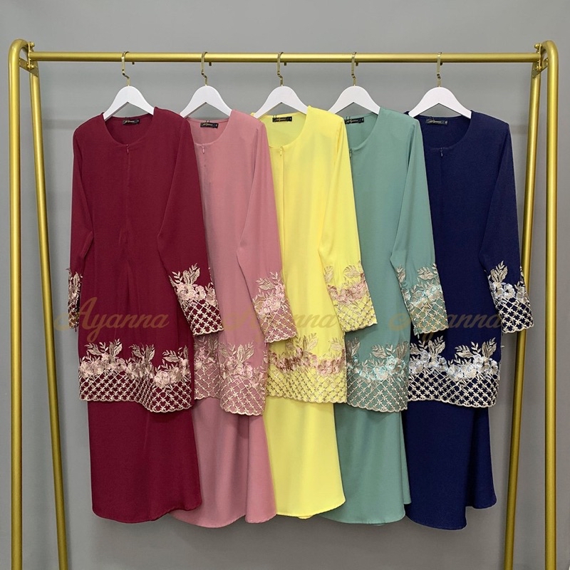 🔥SIZE 34-52) TEMA SEDONDON BAJU KURUNG RAYA 2025 DARK NAVY BLUE ...