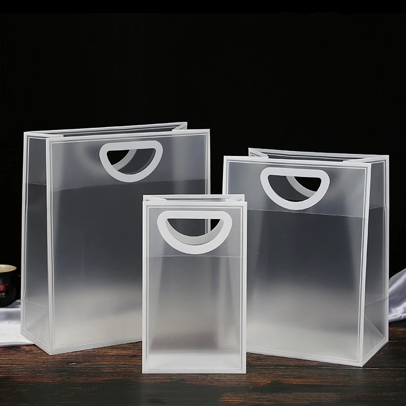 Handle PP Frosted Gift Bag For Flower Bouquet Doorgift Beg Hadiah ...