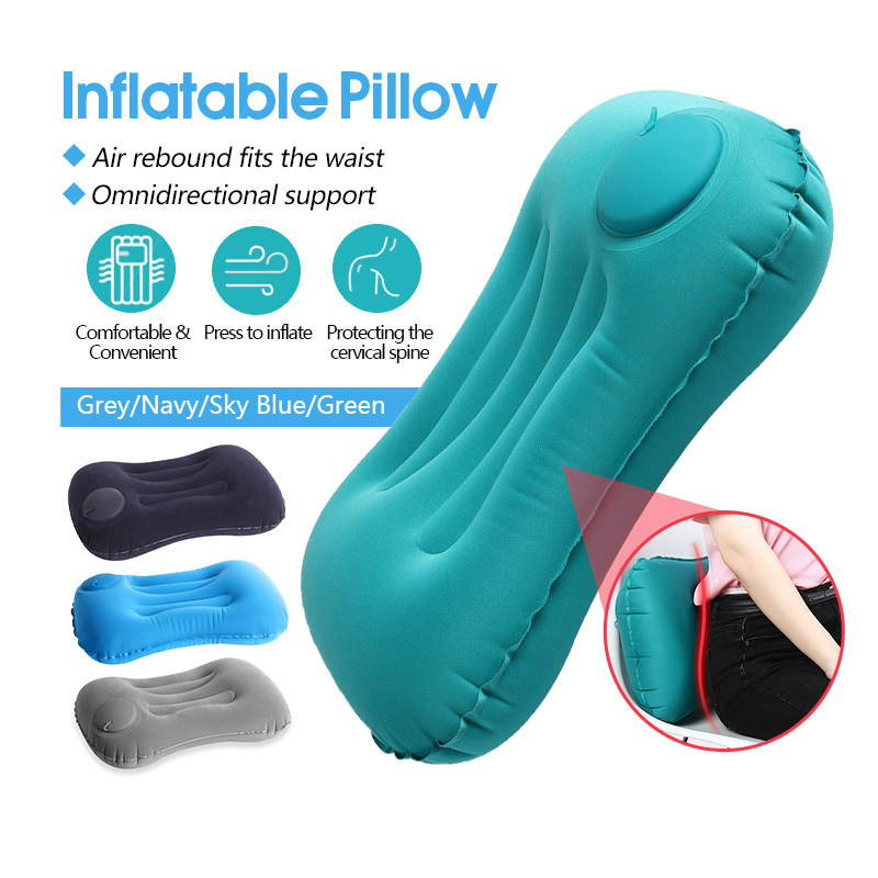Portable travel Pillow Inflatable bantal PVC Air Pillows Camping Sleep ...