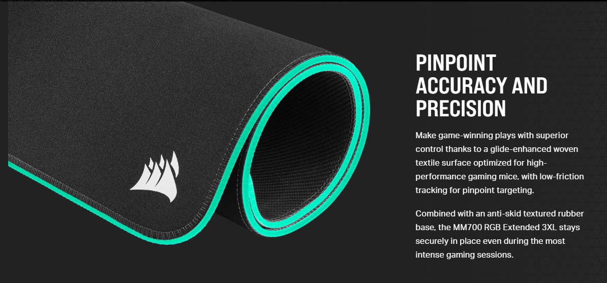 CORSAIR MM700 RGB Extended 3XL Cloth Gaming Mouse Pad / Desk Mat [CH ...