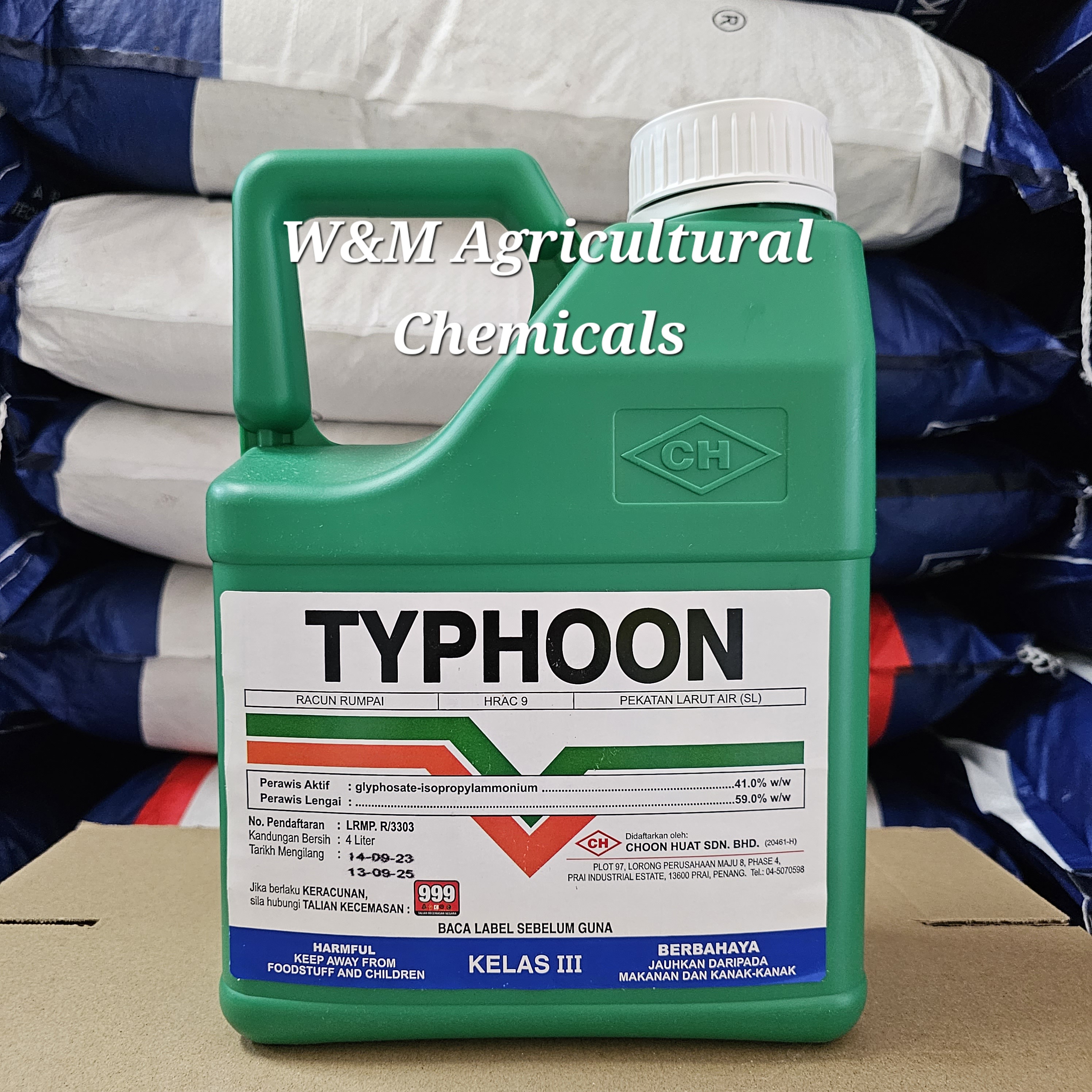 TYPHOON 4L 41% Glyphosate Racun Rumput & Lalang. Generic to Roundup ...