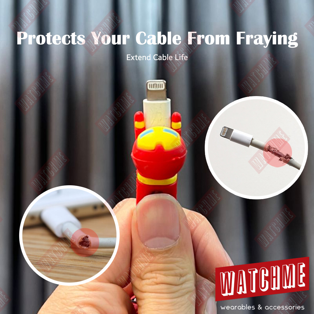 (NEW) USB Cable Protector Case Marvel Series, Charging Cable Bite ...