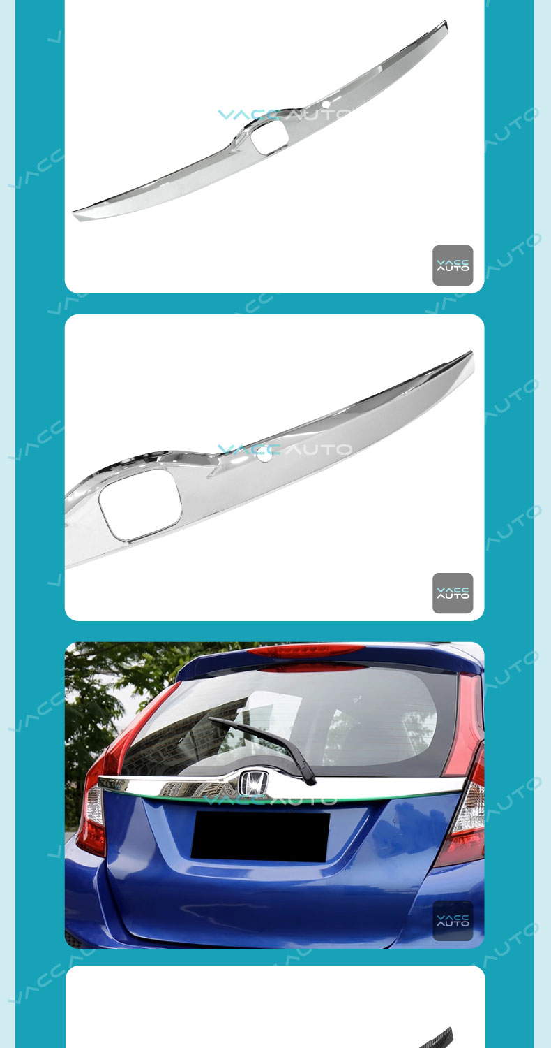 Honda Jazz Fit GK GK5 T5A 3rd Rear Carbon Chrome Bar Rear Trunk Garnish ...