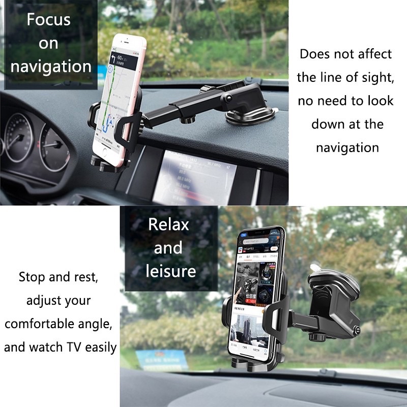 Universal 360° Long Neck Car Mount Phone Holder Mobile Phone Stand with Silicon Sucker (With ...