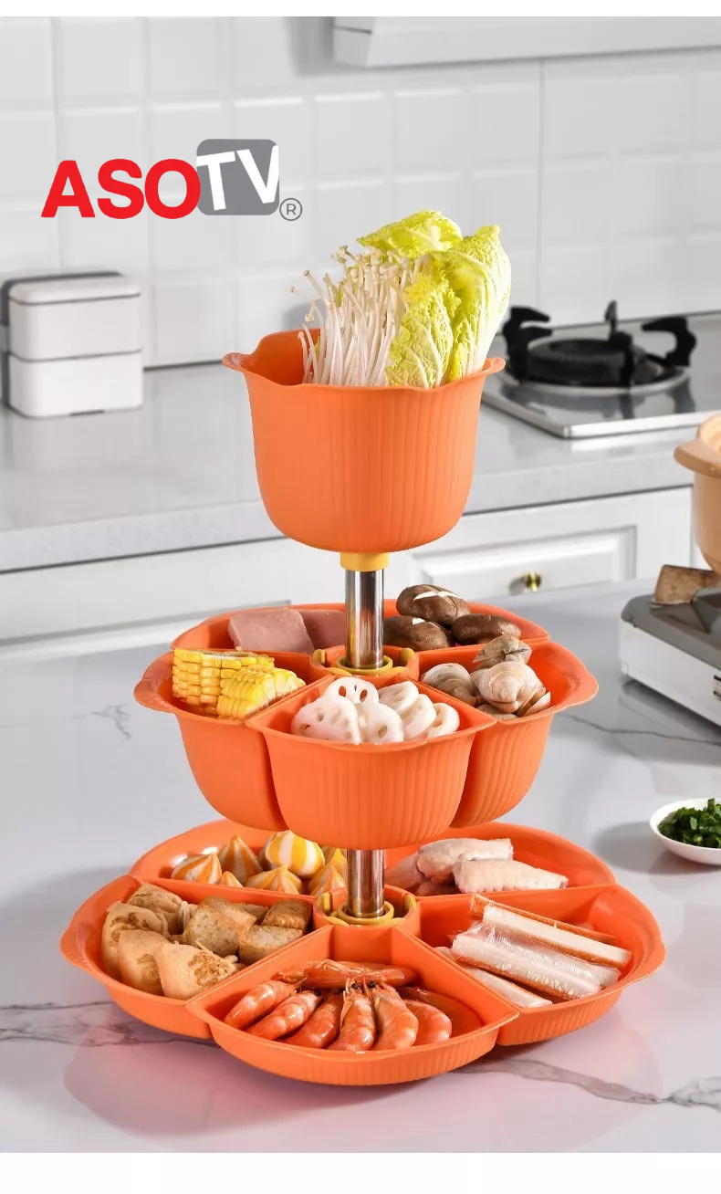 ASOTV® 3 Tier Rotatable Steamboat Bowl Candy Serving 1388 Steamboat ...