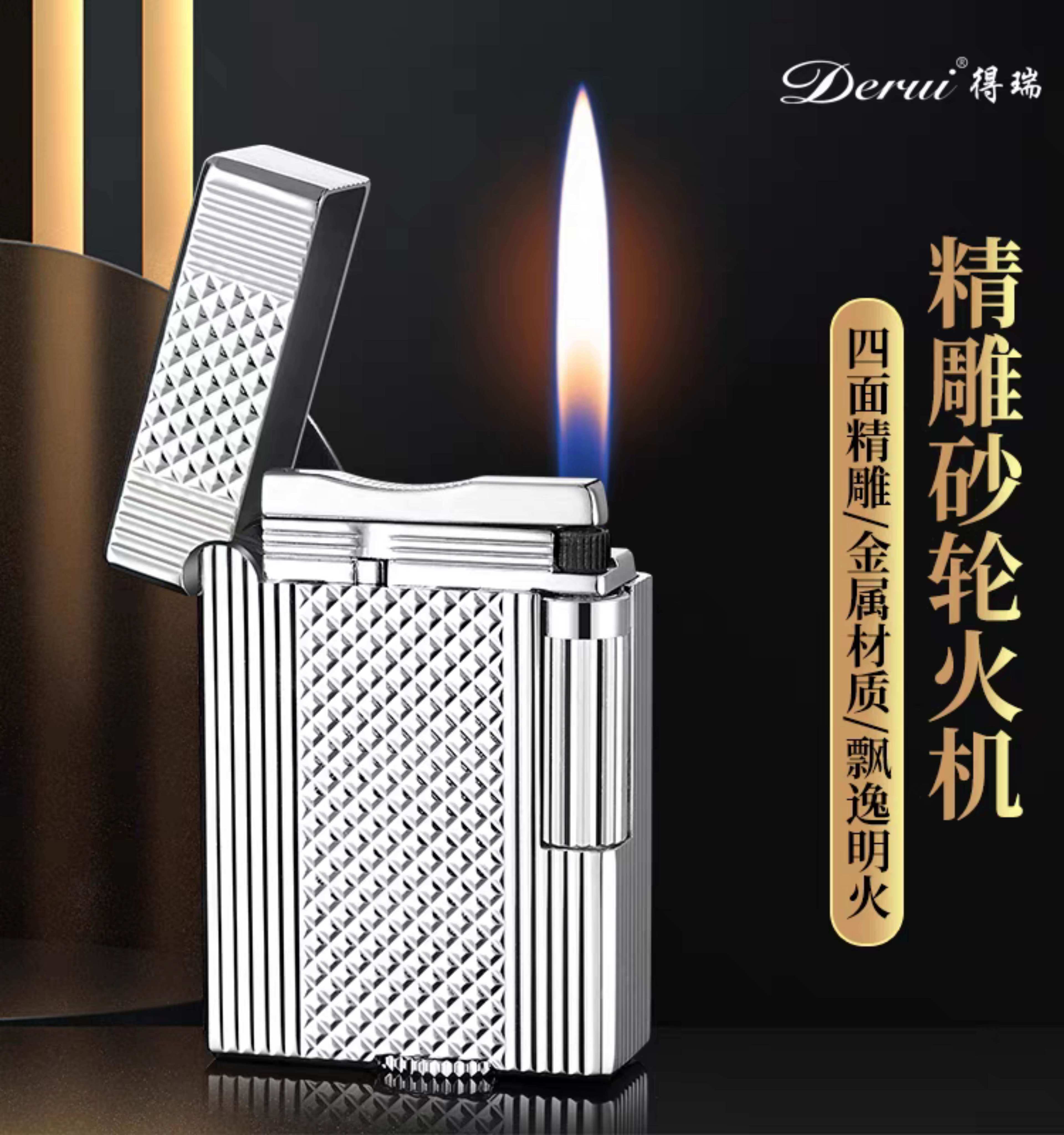 🔥Derui Creative Ordinary Flame Lighter (Gas Refillable-Api Biasa-Gift ...