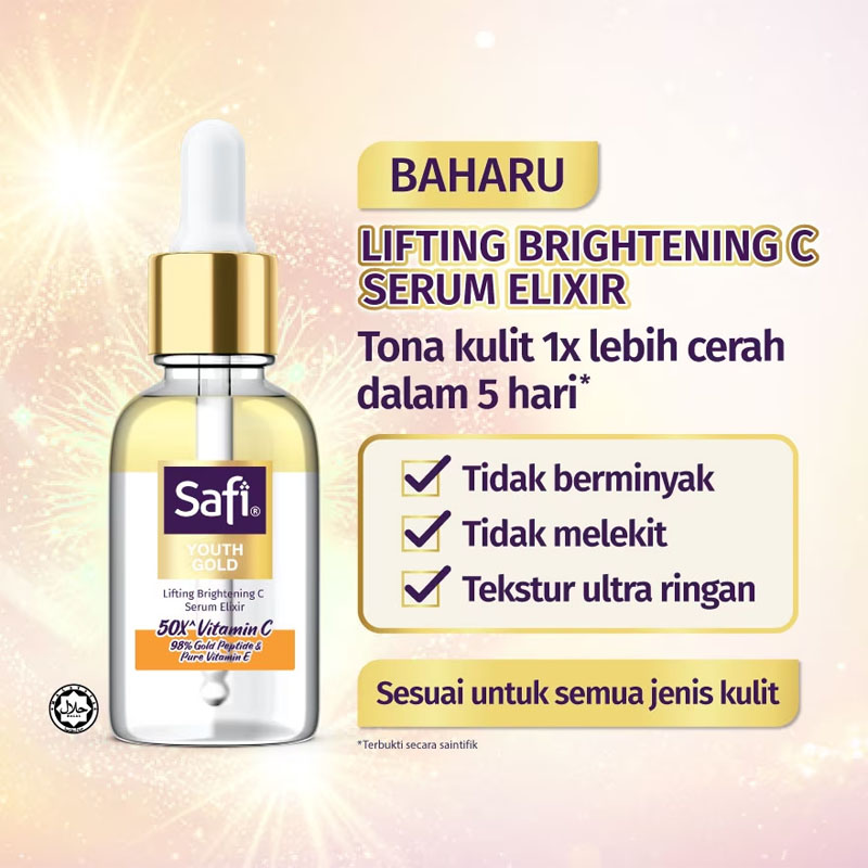 Safi Youth Gold Serum Elixir 30ml 50X Vitamin C Lifting Brightening C ...