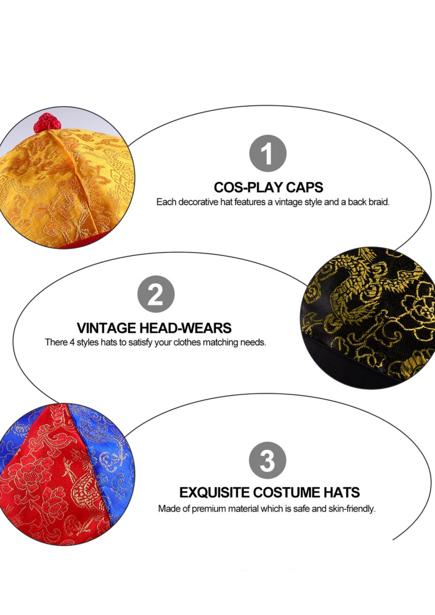 Ancient Chinese Emperor Hat 🏰👑 Cosplay Accessory (ADULT SIZE 58cm ...