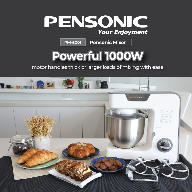 Pensonic Stainless Steel Bowl Stand Mixer Heavy Duty 5L For Cake PM ...