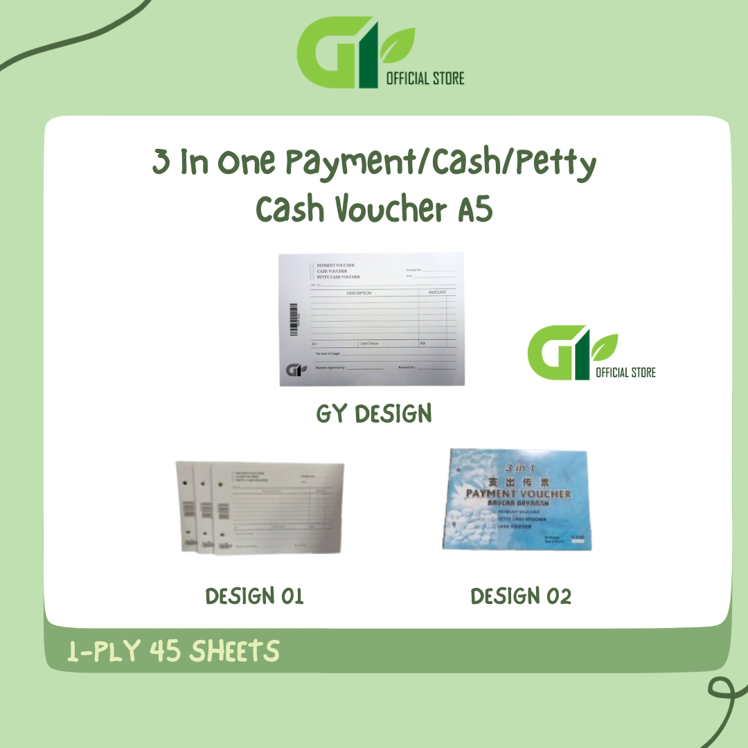 [GY Office] GY 3 In One Payment/Cash/Petty Cash Voucher A5 1ply 45 ...