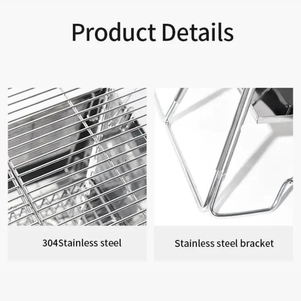 Folding BBQ Grill Table With Ash Pan Non-Stick Stainless Steel Camping ...