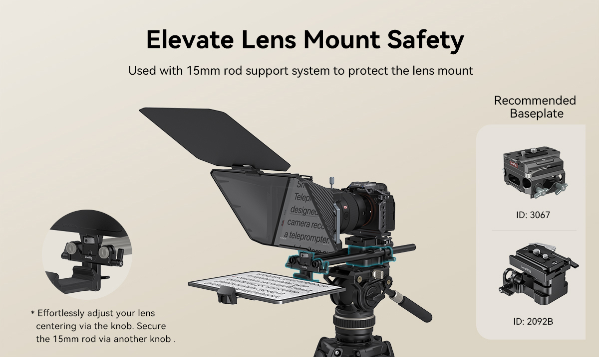 SmallRig 3646 Teleprompter Multifunctional Teleprompter for iPad Tablet ...