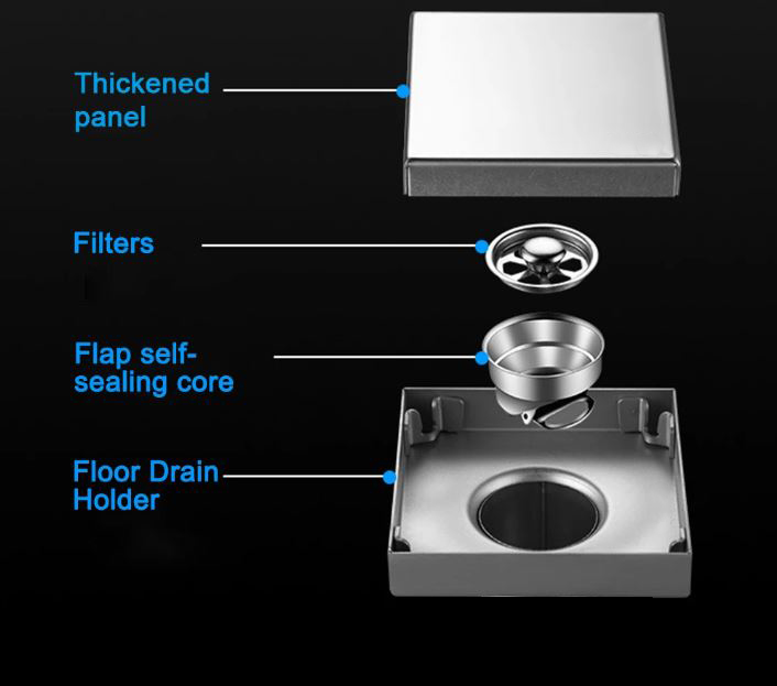 Stainless Steel Floor Trap Floor Grating with Cover Hidden Floor Trap ...