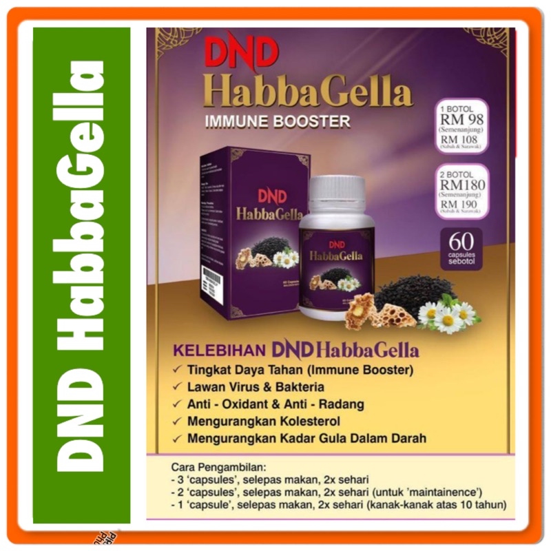 1-6 Botol DND HABBAGELLA by DR NOORDIN DARUS IMMUNE BOOSTER HabbaSauda ...
