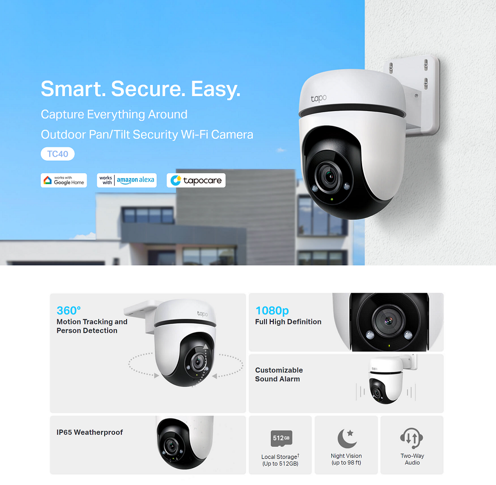 TP-LINK TC40 / TAPO C500 / C510W / C520WS OUTDOOR PAN/TILT SECURITY ...