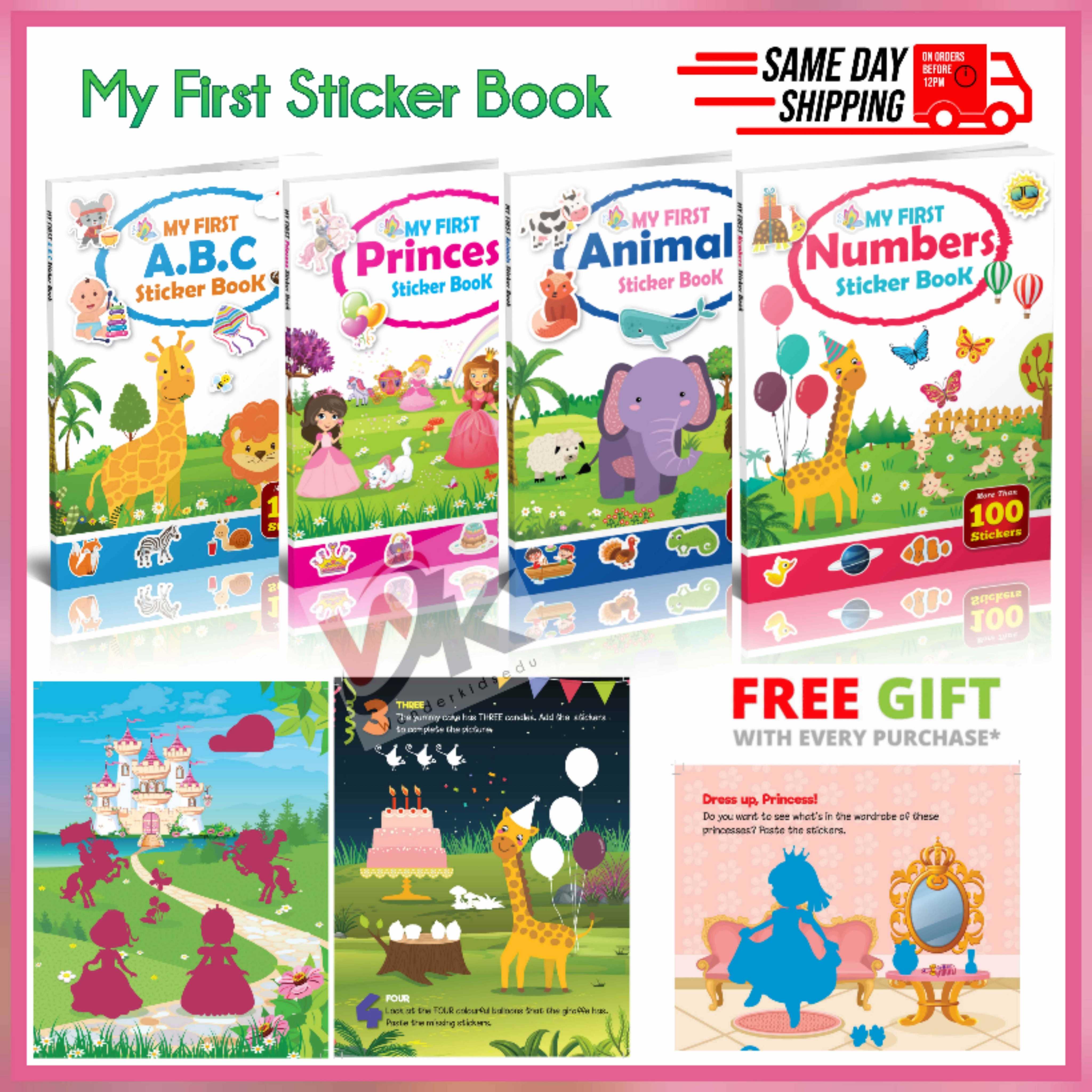 My First Sticker Book ABC Animals Numbers Princess | Sticker Book For ...