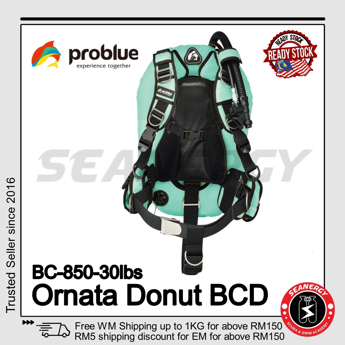 Problue Ornata BCD BC850 Donut BCD Scuba Diving Back Inflation BCD Buoyancy Control Device ...
