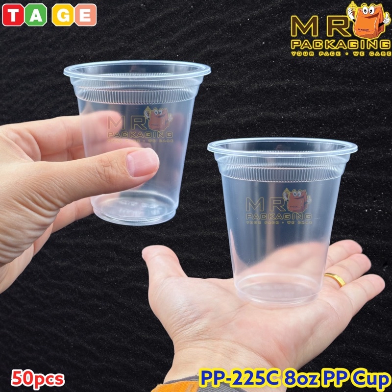 TAGE PP-225C 8oz PP Cup [ 50pcs± ] 8 oz Disposable Plastic Drinking Cup ...