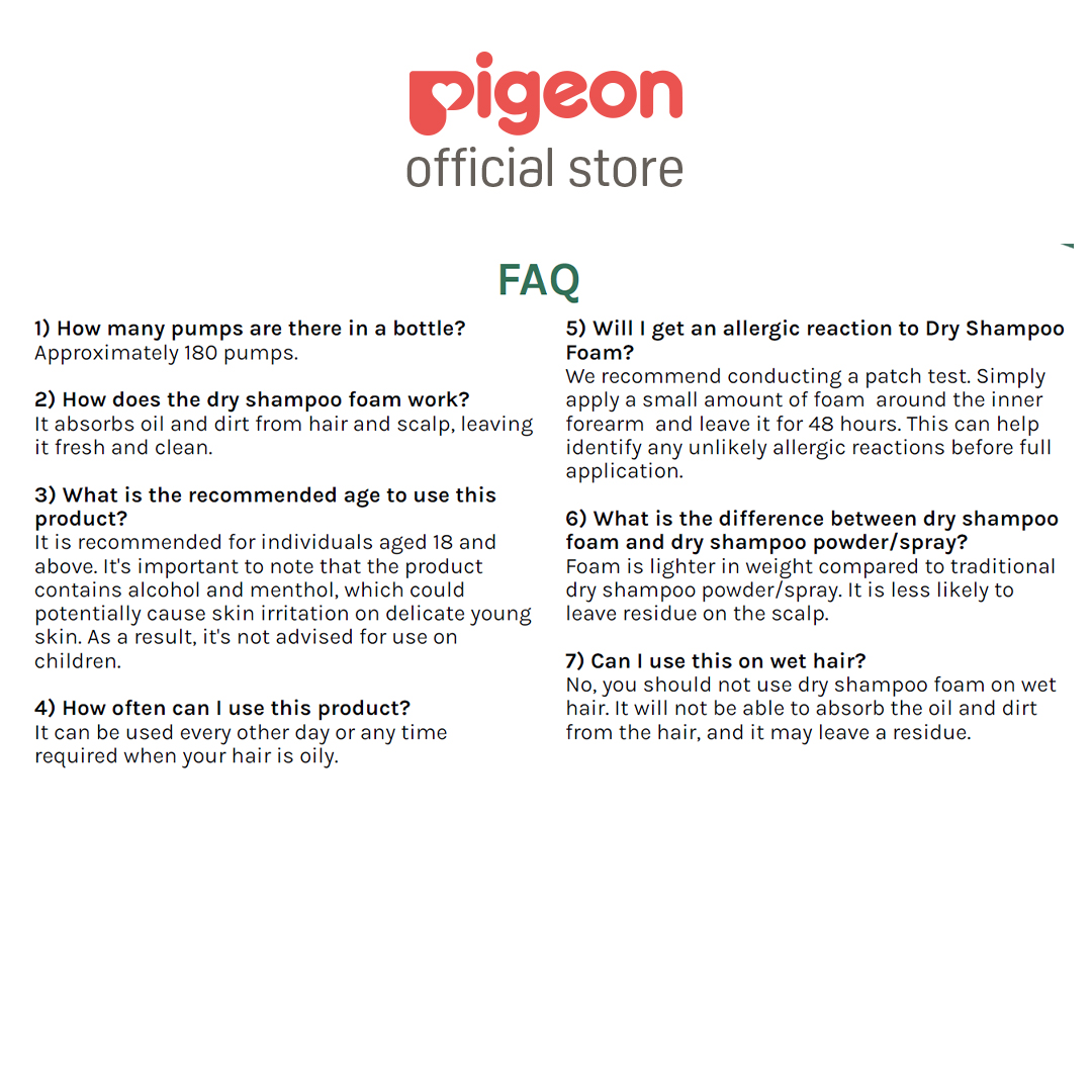 Pigeon Dry Shampoo Foam (150ml) | Shopee Malaysia
