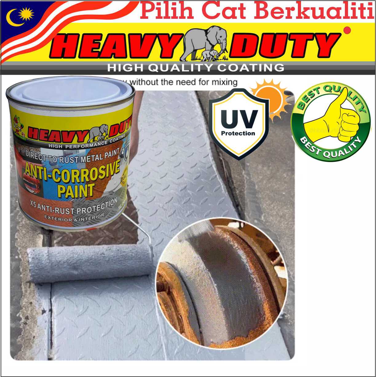 1L ( Anti-Corrosive Paint ) Heavy Duty anti rust primer anti rust paint ...