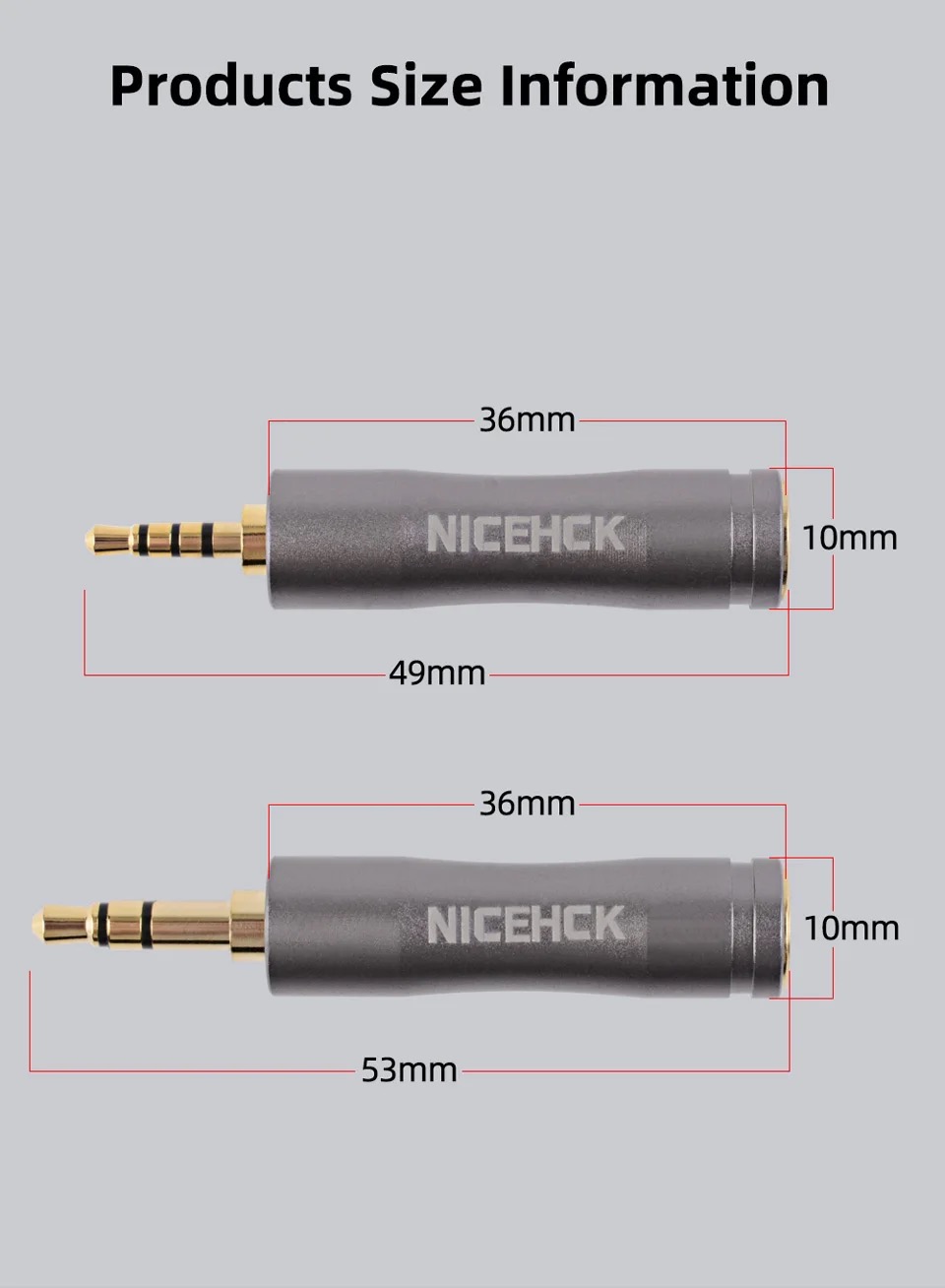 NiceHCK HiFi Earphone Adapter Plug 4.4mm Female to 3.5mm 2.5mm Male ...